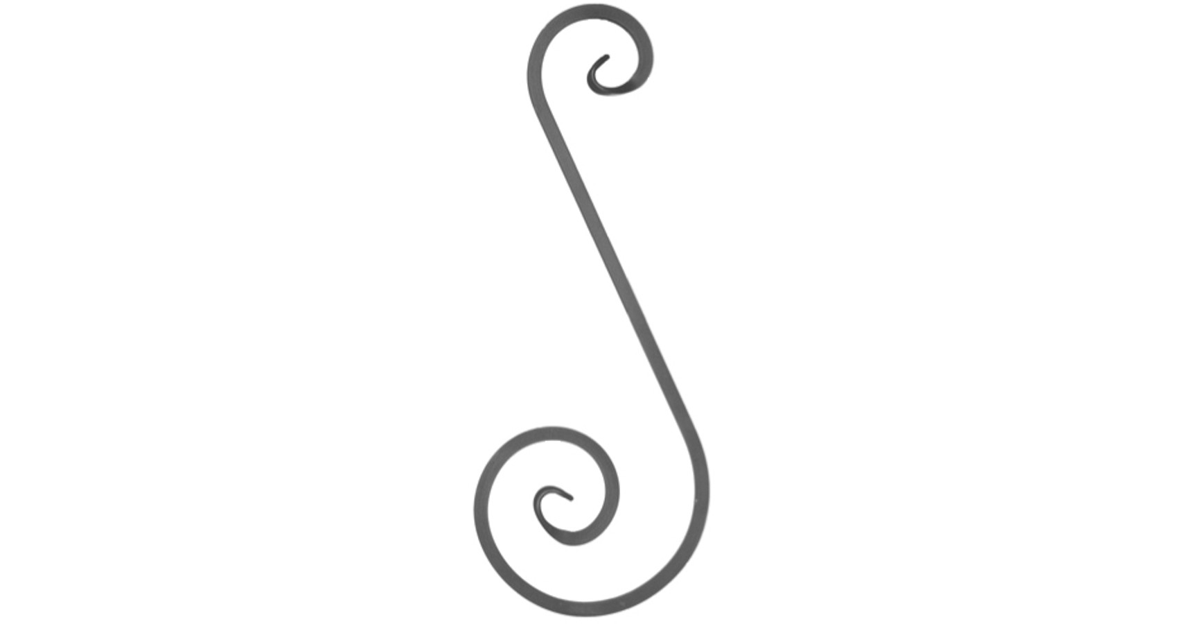 Grande volute en fer forgé, différentes sections - Ferronnerie en ligne
